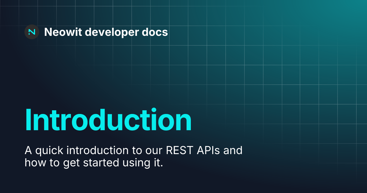Introduction | Neowit developer docs
