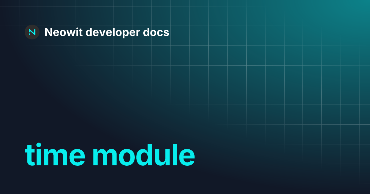 time module | Neowit developer docs