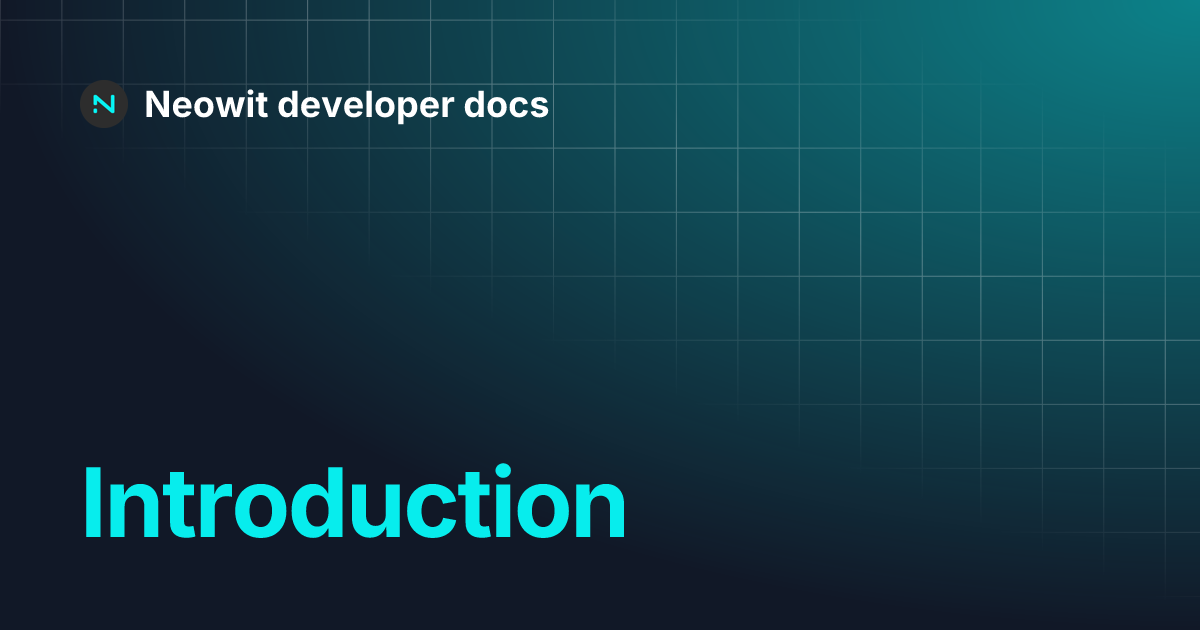 Introduction | Neowit developer docs