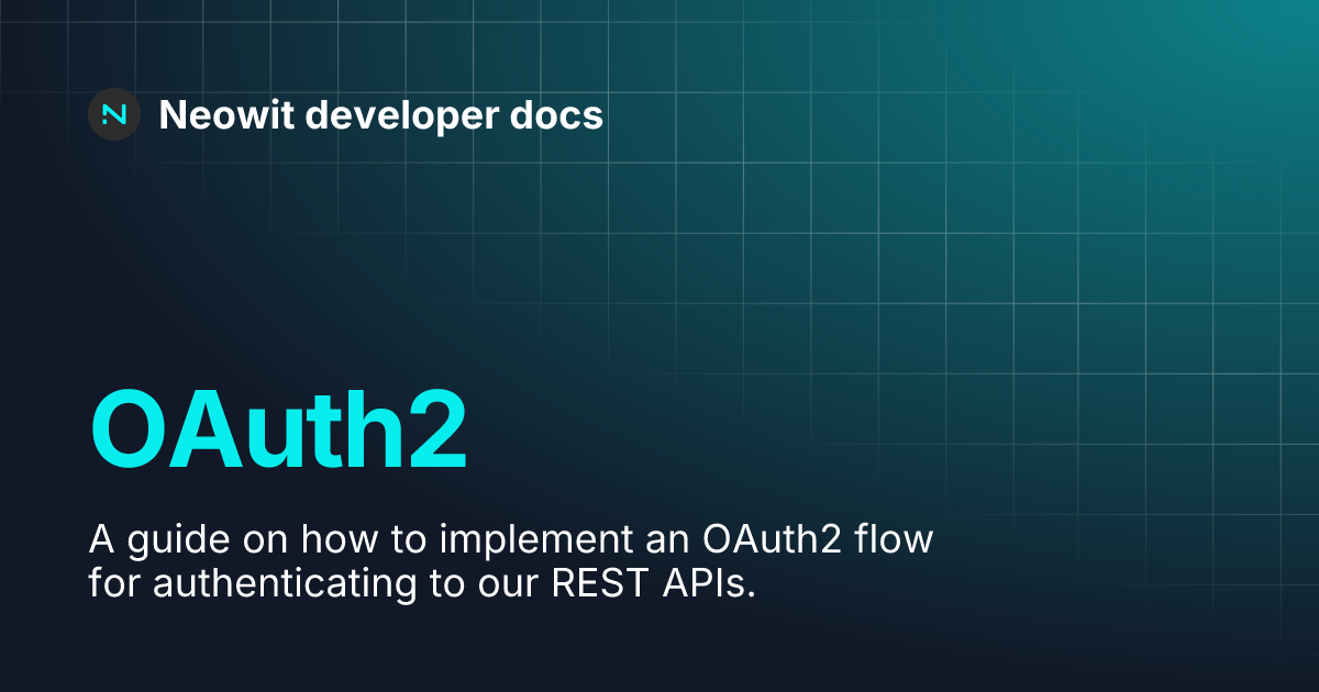 OAuth2 | Neowit developer docs